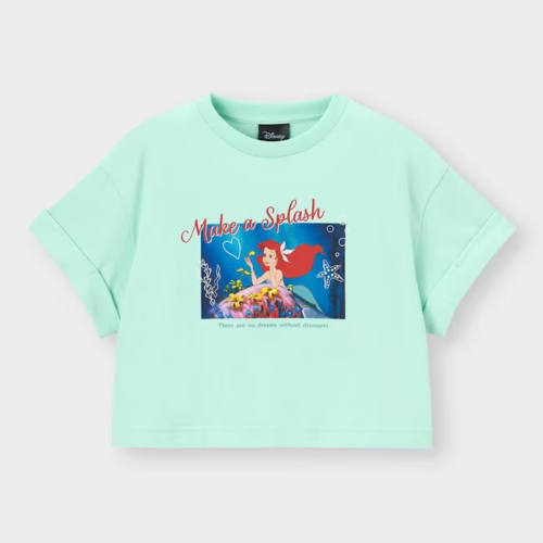 GU（ジーユー）『ディズニープリンセス アリエル』コラボ2023夏が5/26～発売！半袖Tシャツの子供服が登場！