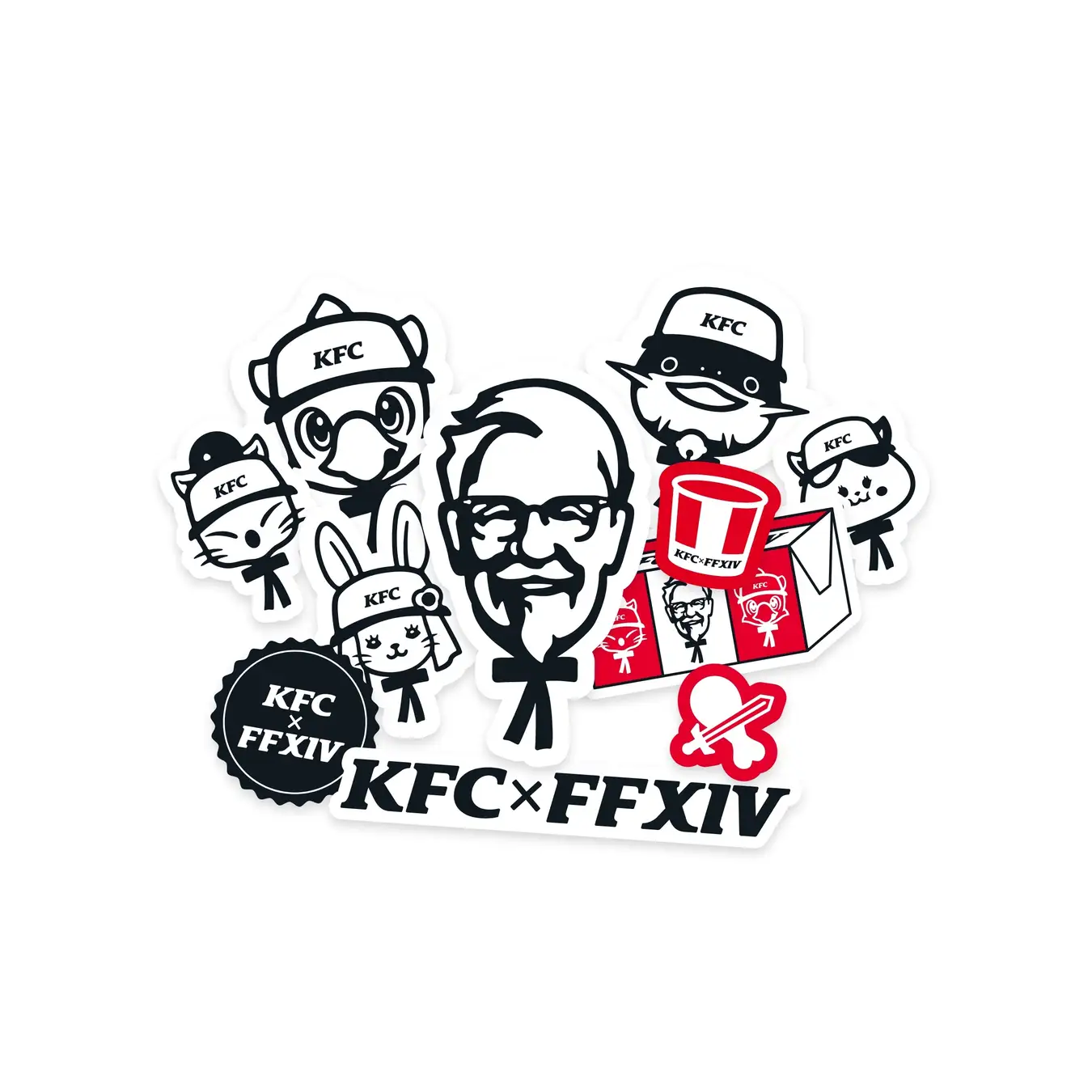 ケンタッキー(KFC)ファイナルファンタジーXIVコラボ！ステッカー＆ゲーム内エモート付セットが2024年6月より第2弾！メニューやグッズも！