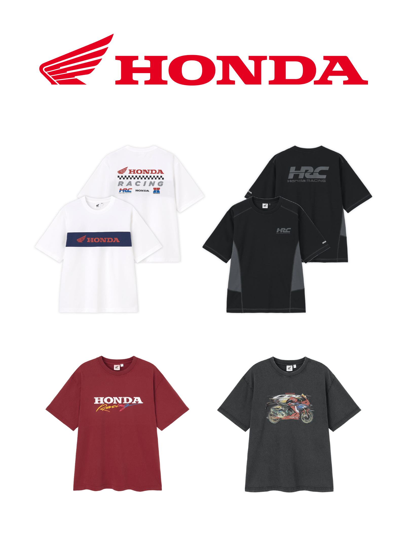 GU『ホンダ（HONDA）』CBRの半袖Tシャツが2025春夏で2/3より新発売！店頭のほかオンライン限定も！種類、口コミ！